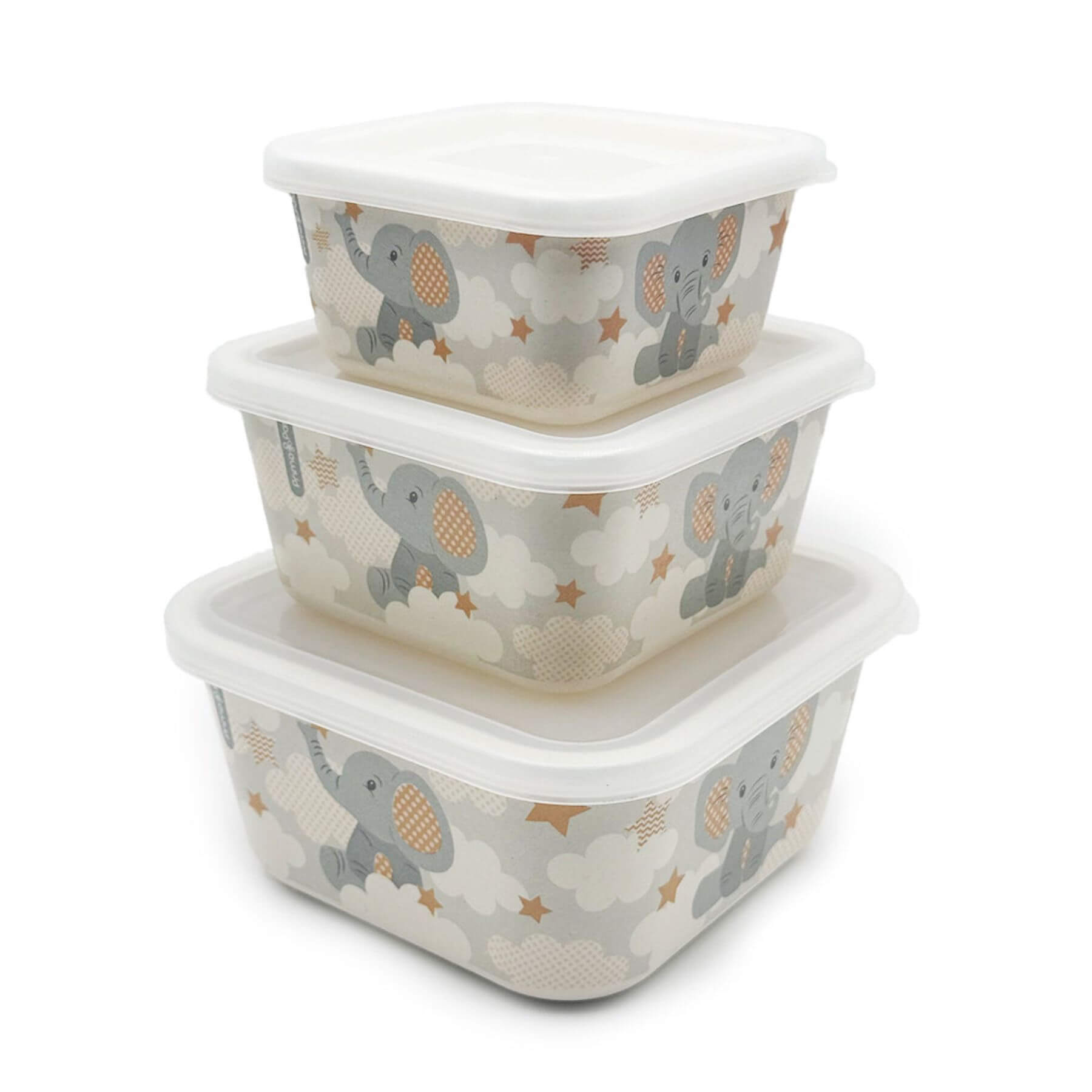 Primo Passi Bamboo Fiber Kids Food Containers, Set of 3, Little ...